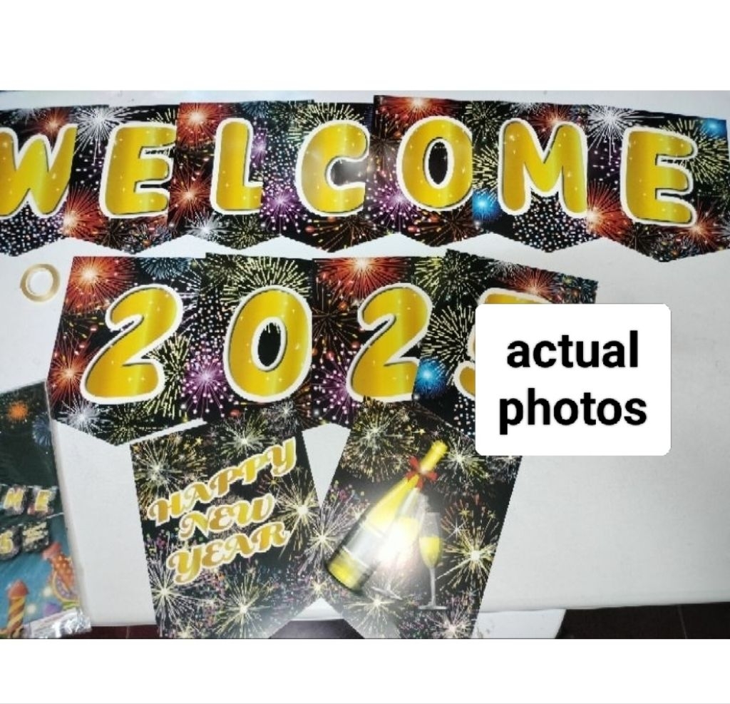 happy new year welcome 2026 banner set with free string / letter banner ...