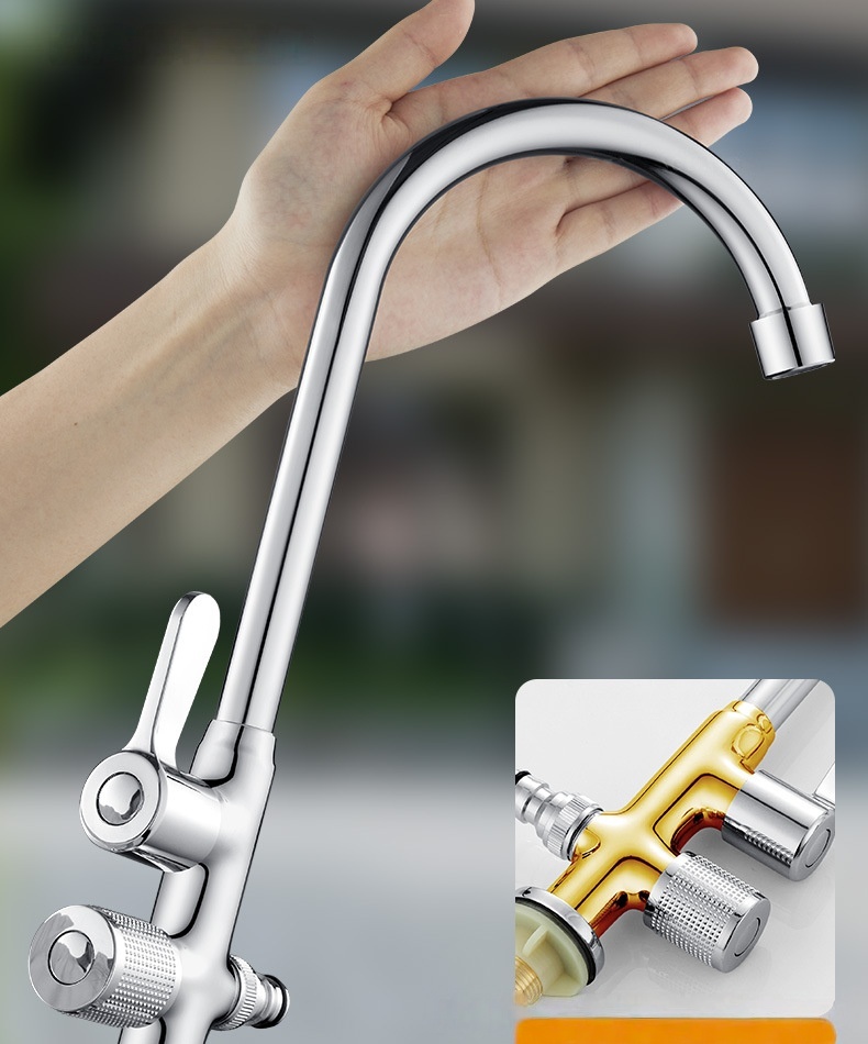All-Copper Faucet For Kitchen Sink Multiple Scenes Faucet Kitchen Hose ...