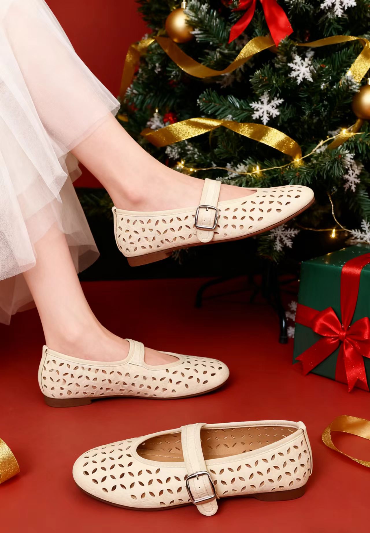 Moda Women's Mary Jane Flats Fashion Hollow Out Breathable Sandals ...