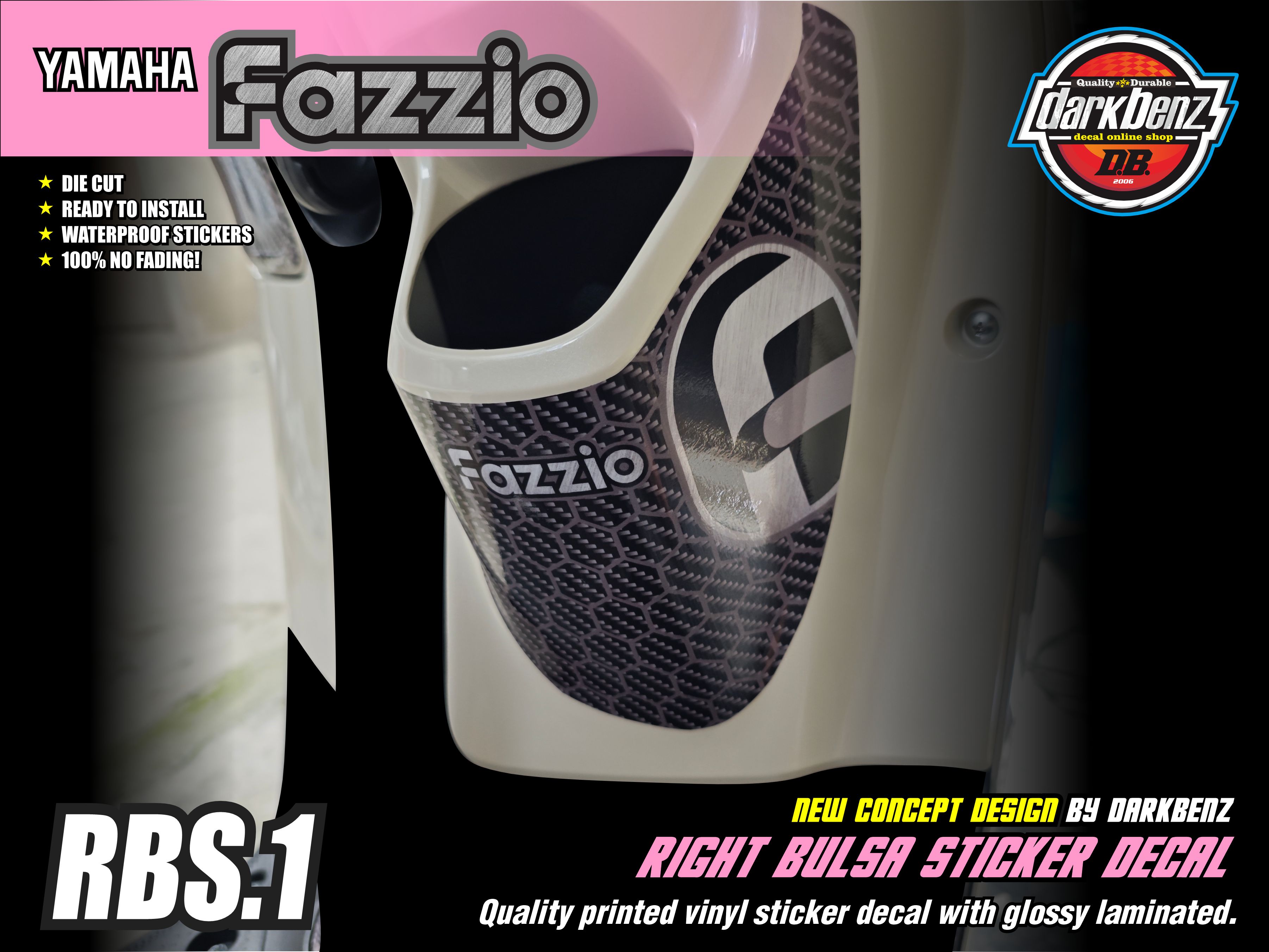 Yamaha Mio Fazzio New Right Bulsa Concept Quality Printed Sticker ...