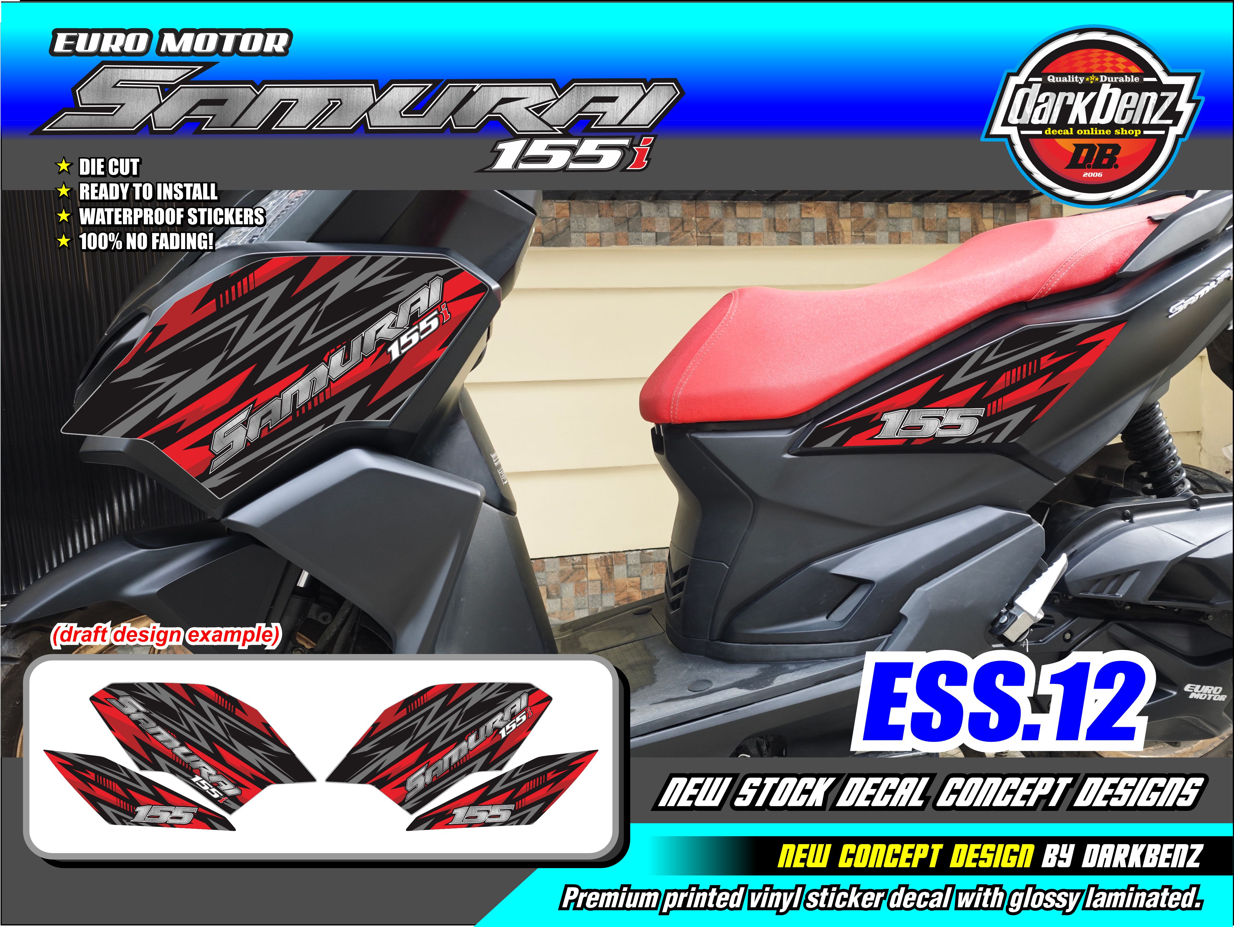 Euro Motor Samurai 155i New Stock Decal Concept Quality Printed Sticker ...