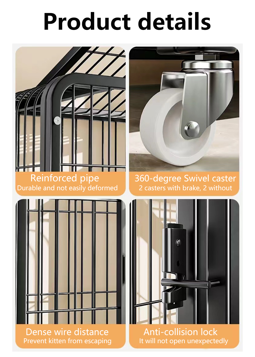 Dog Cage XL Heavy Duty Kulungan Ng Aso With Poop Tray Movable Cage With ...