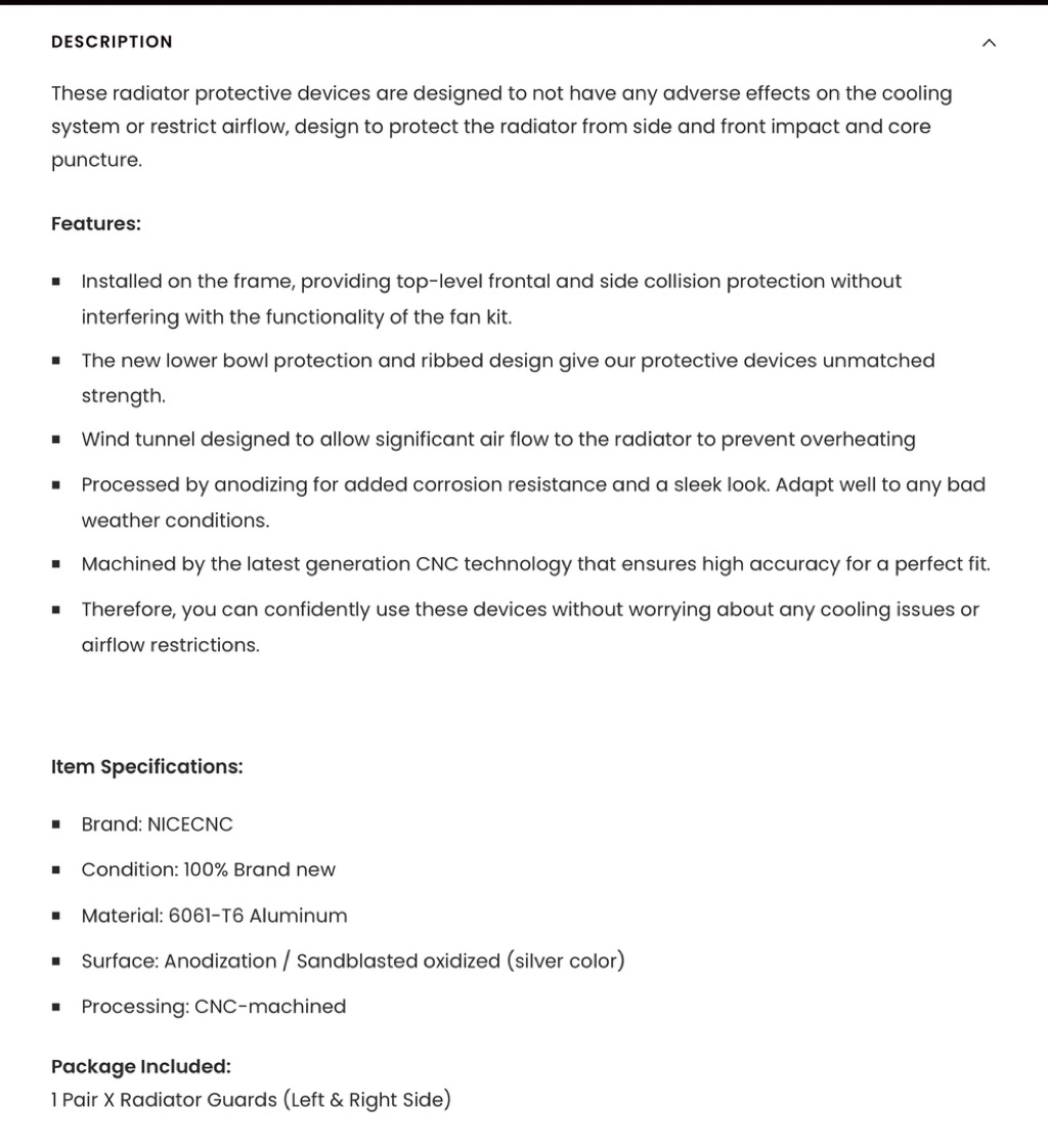 RADIATOR GUARDS GAS GAS 125 250 300 350 EC MC EX ECF 2024-2026 | Shopee ...