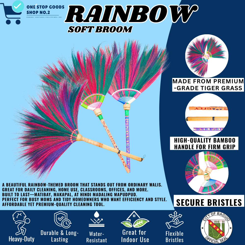 Rainbow Soft Brooms Walis tambo Makapal Matibay Broom Sweeper Baguio ...
