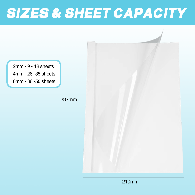 A4 Thermal Binding Covers Hot Melt - 2mm/4mm/6mm Premium Quality Spines ...