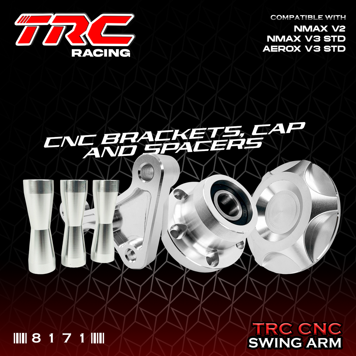 TRC Racing CNC Swing Arm for NMAX V2, NMAX V3 STD, AEROX V3 STD (STOCK ...