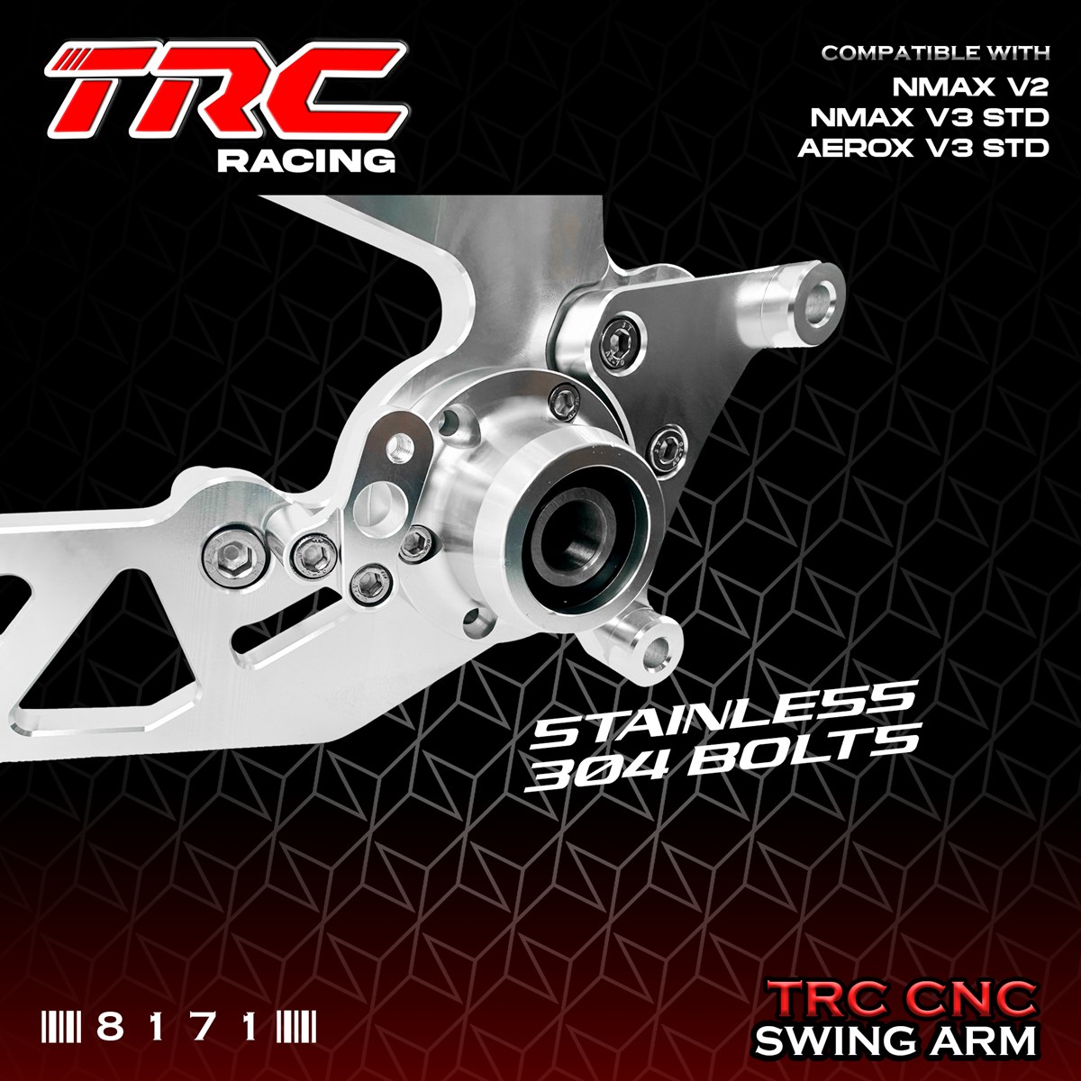 TRC Racing CNC Swing Arm for NMAX V2, NMAX V3 STD, AEROX V3 STD (STOCK ...