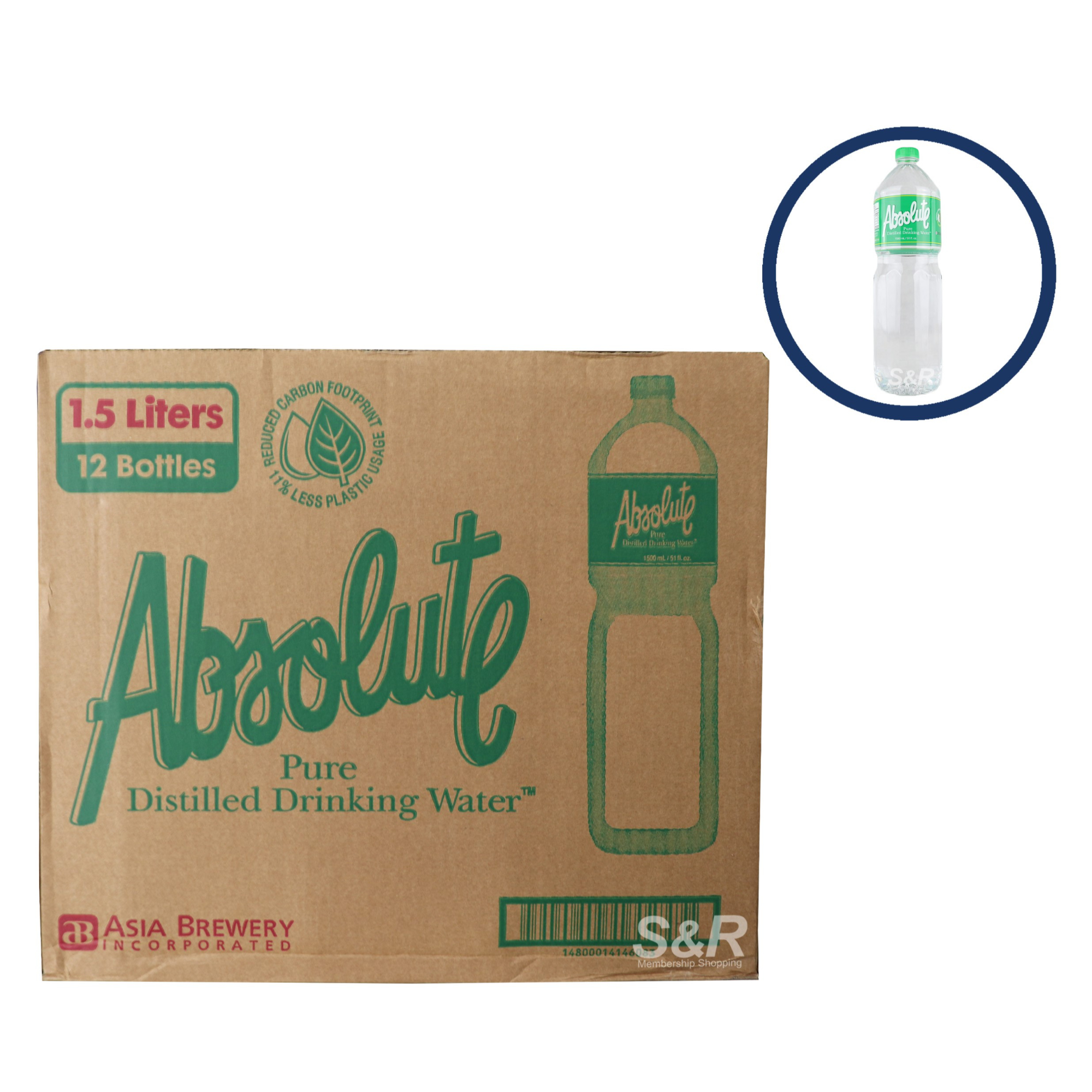 Absolute Pure Distilled Drinking Water (1.5L x 12pcs) | Shopee Philippines