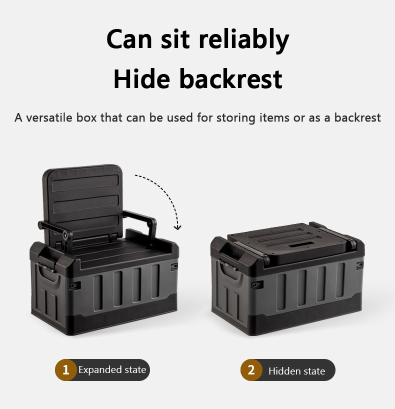 Car trunk storage box, large capacity, foldable, multi compartment ...