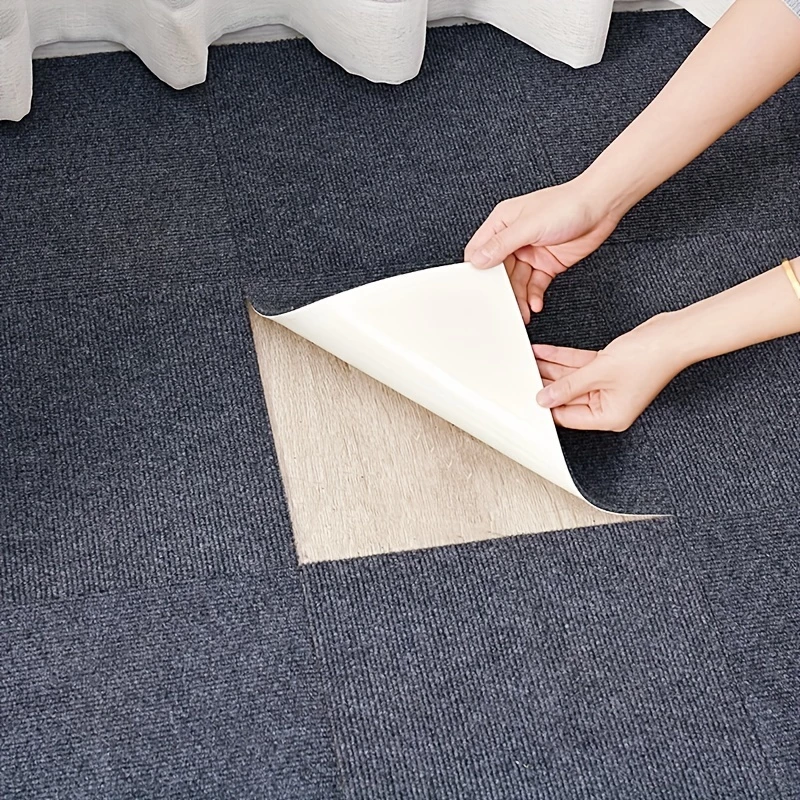 [COD]Carpet Tile Mat Self-Adhesive Carpet Floor Tiles Sticker Anti ...