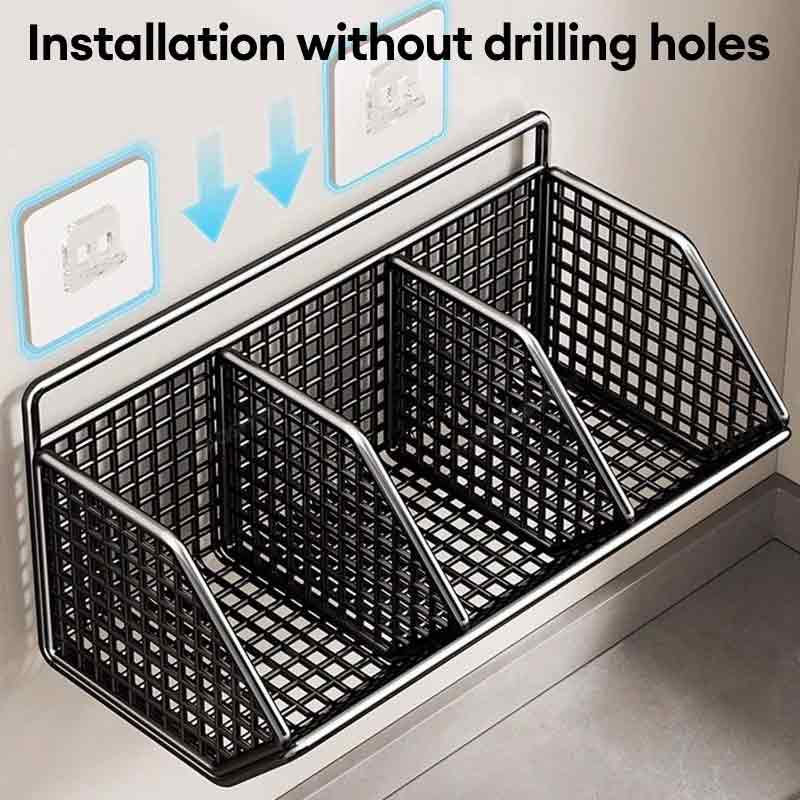 Kitchen Condiments Organizer Rack Wall Hanging Seasoning Storage Onion ...