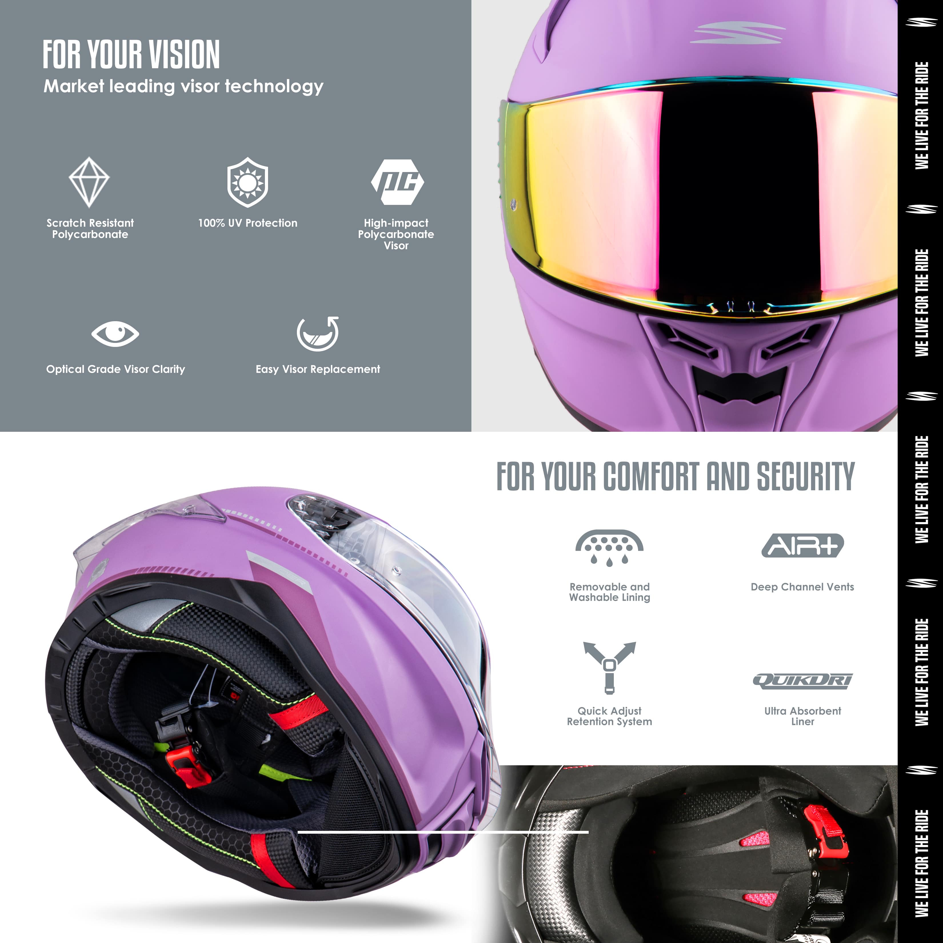 Spyder FURY PD S0 V3 Full Face Dual Visor Motorcycle Helmet | ECE ...