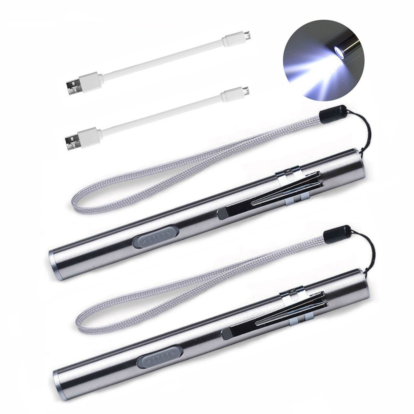 USB Rechargeable Nursing Penlight Flashlights Light for Medical ...