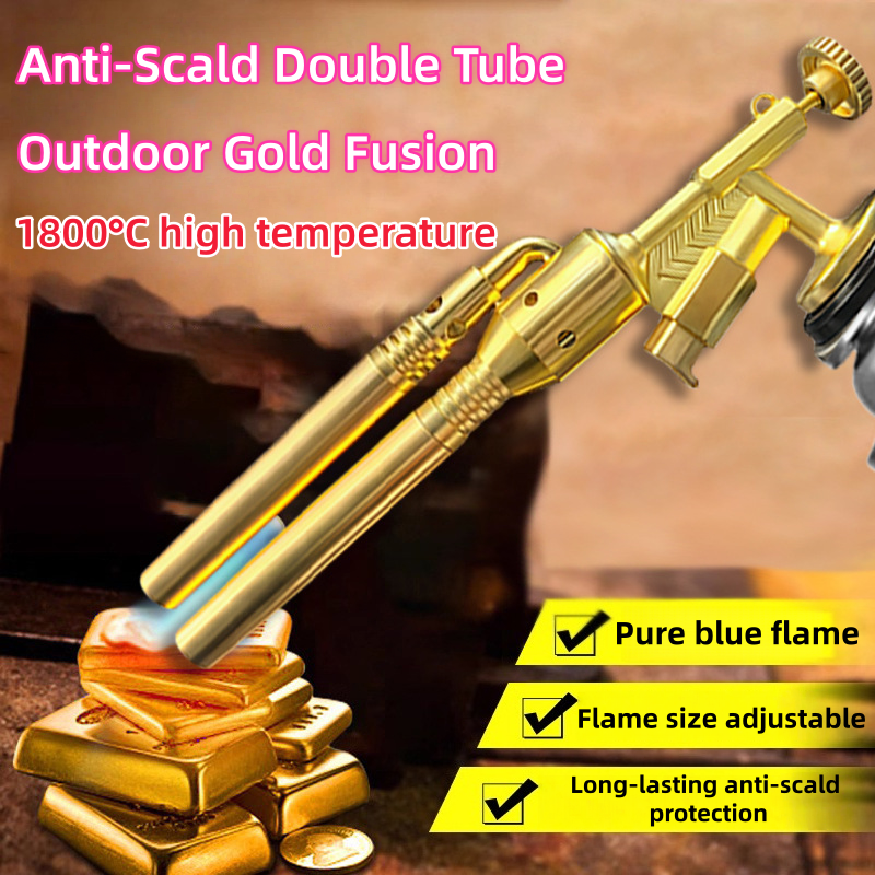 double-barreNozzle AllBronze Gas torch Welding Heat Flame Gun Bronze ...