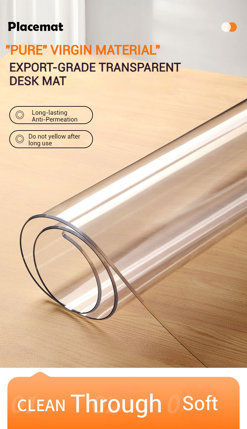 2-12 seater Transparent PVC Tablecloth Heat Resistant Non-toxic ...