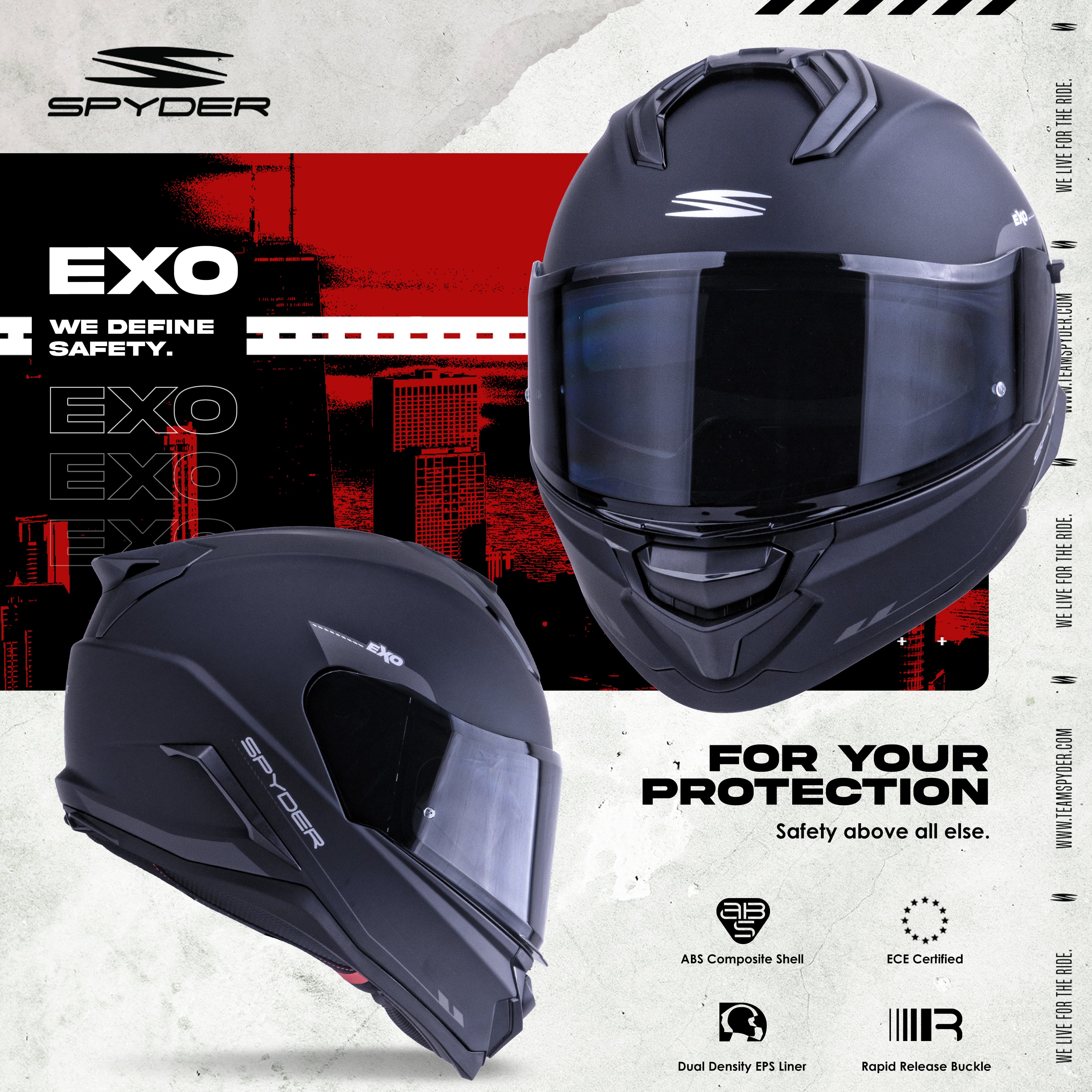 Spyder EXO PD S0 V2 Full Face Dual Visor Motorcycle Helmet | ECE ...