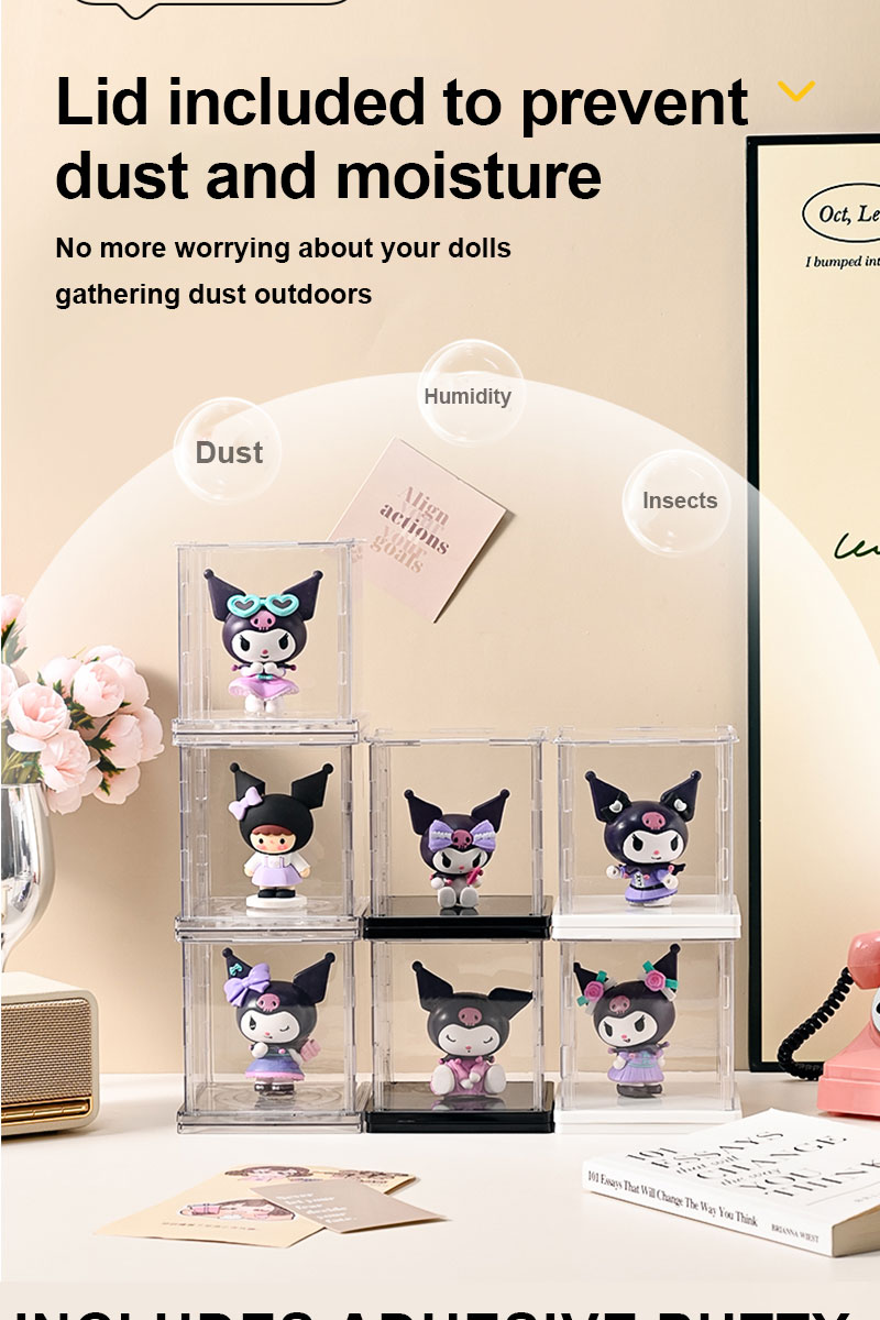 Rotating Action Figure Display Stand Dustproof Popmart Blind Box ...