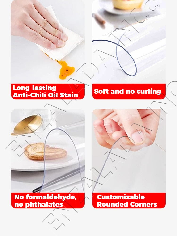 4/6/8/10/12seater/Round transparent【1-2mm】 pvc table cloth Waterproof ...