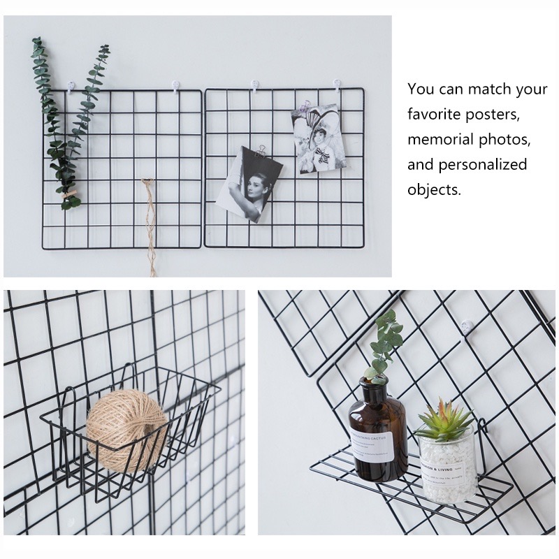 Nordic Wire Mesh Frame Home Decoration DIY Photo Wall Decoration Rack ...