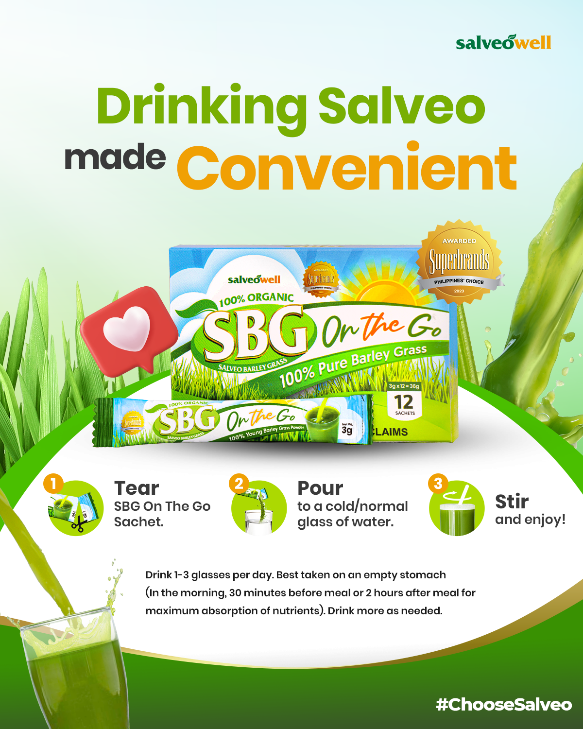 SBG on the Go | 12 sachets | 3 grams per sachet | Shopee Philippines