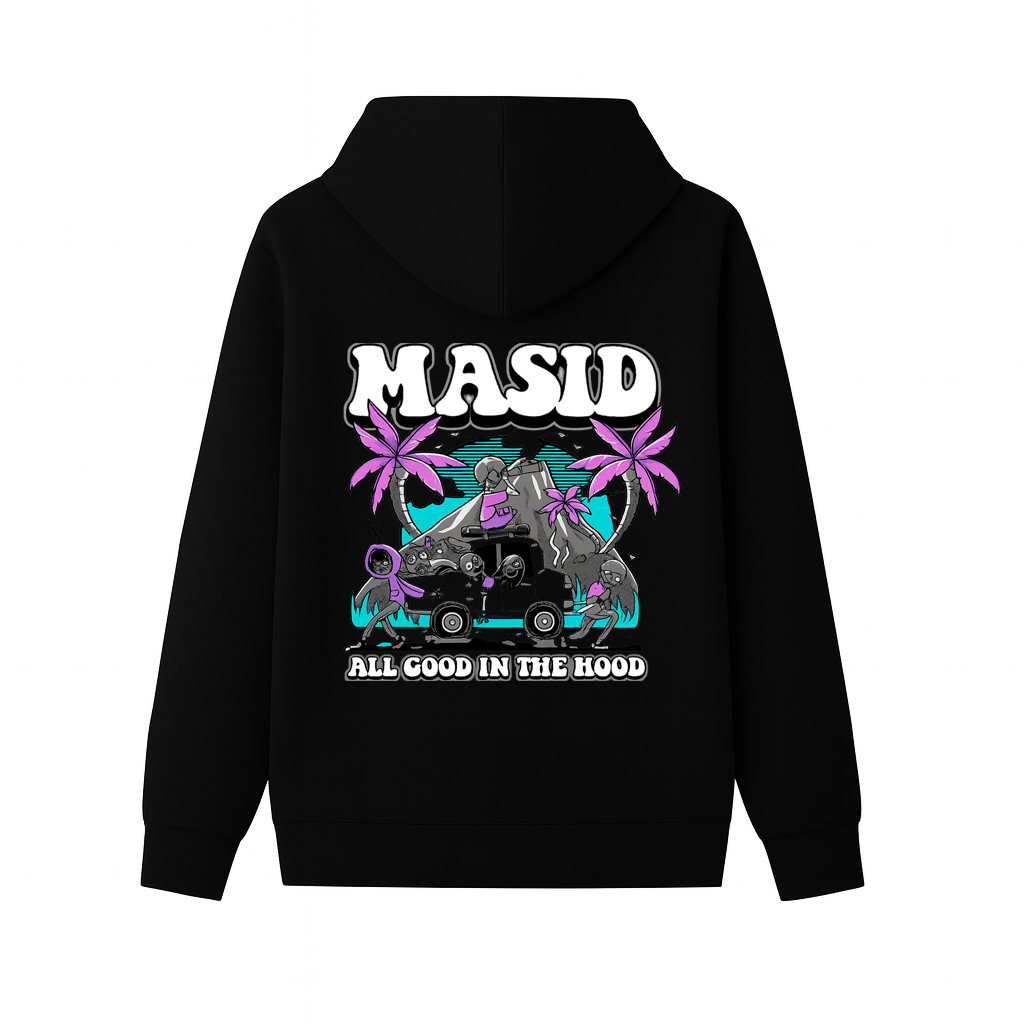 MASID Streetwear Hoodie – Retro Cartoon Hood Graphic Pullover Unisex ...