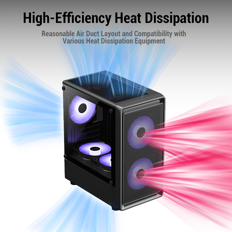 Esgaming BP06LARK Gaming Computer Case With Tempered Glass Panel Micro ...