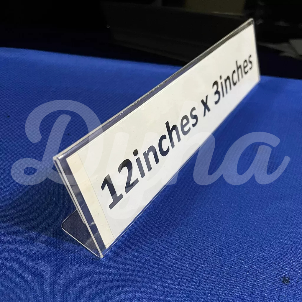 Clear Acrylic SLANT style [12" x 3"] Table Name Sign Holder 1pc ...