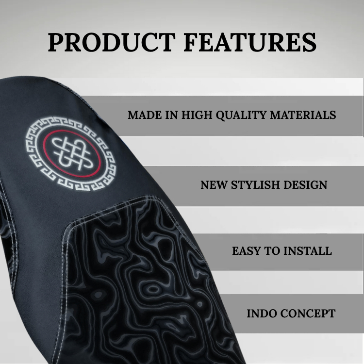 RUSI TC 125 INDO CONCEPT 3D SMOKE DESIGN WITH INFINITY LOGO SEAT COVER ...