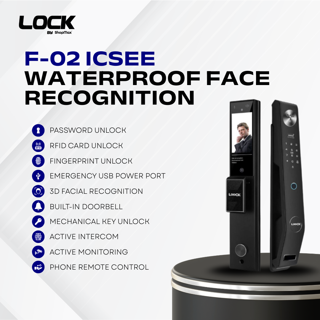 LOOCK F02 Digital Smart Door Lock | Waterproof Face Recognition with ...