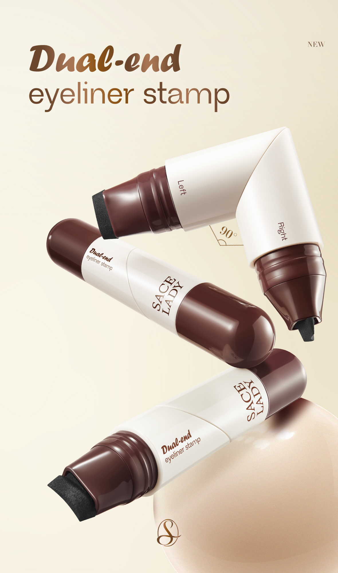 SACE LADY Dual-end Eyeliner Stamp Long Lasting Waterproof Easy To Wear ...