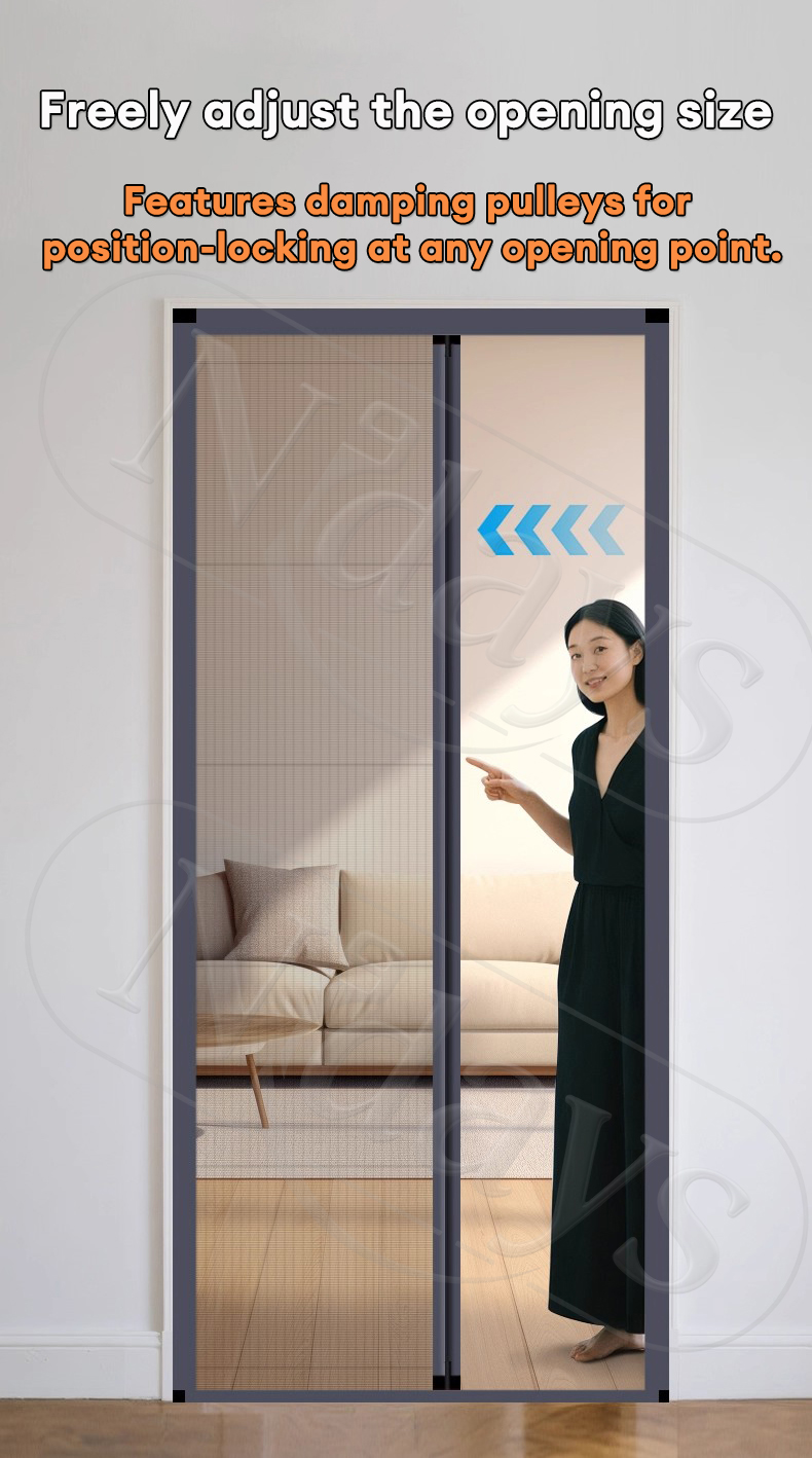 Trackless Folding Screen Door Sliding Door Accordion Aluminum Home Anti ...