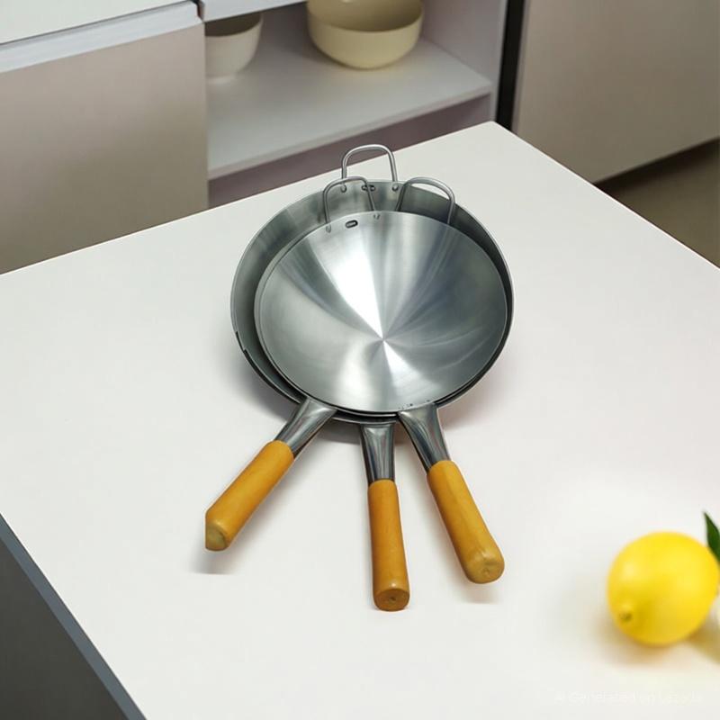 Double Ear Stainless Steel Wok - Connox Brand Caliber Multipurpose Chef ...