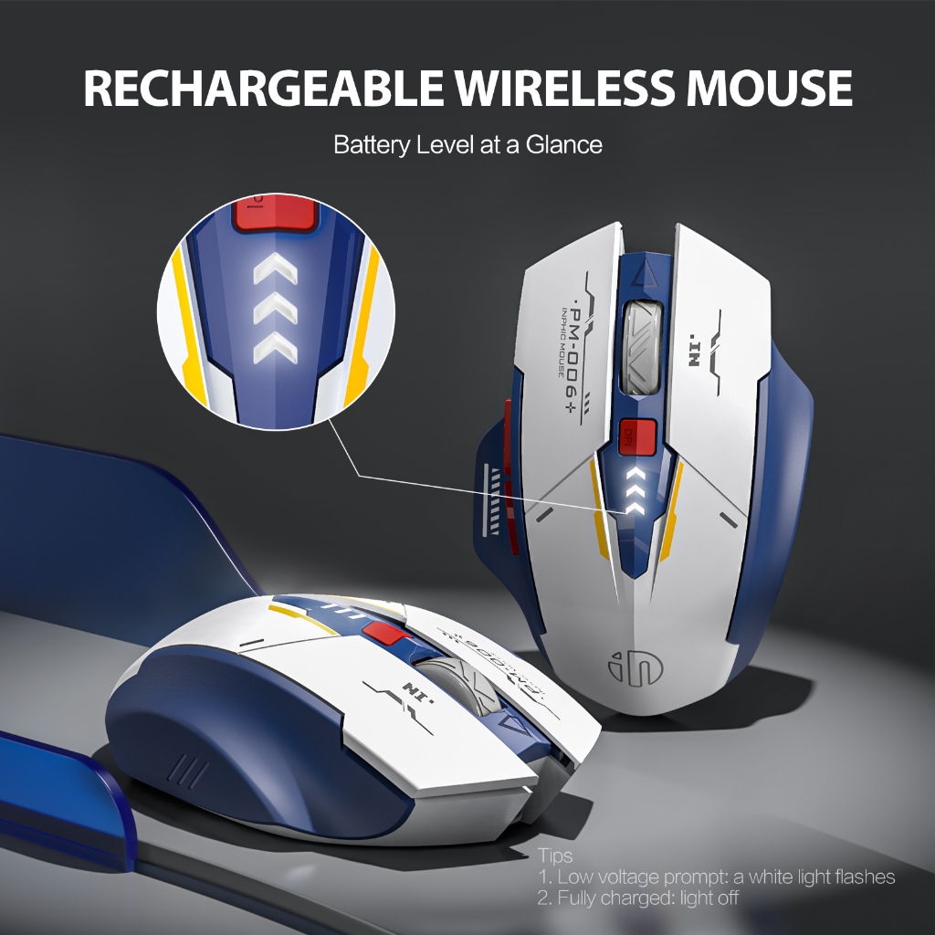 Zeus x INPHIC 2.4G Wireless Mouse Rechargeable Mechanical Office Gaming ...