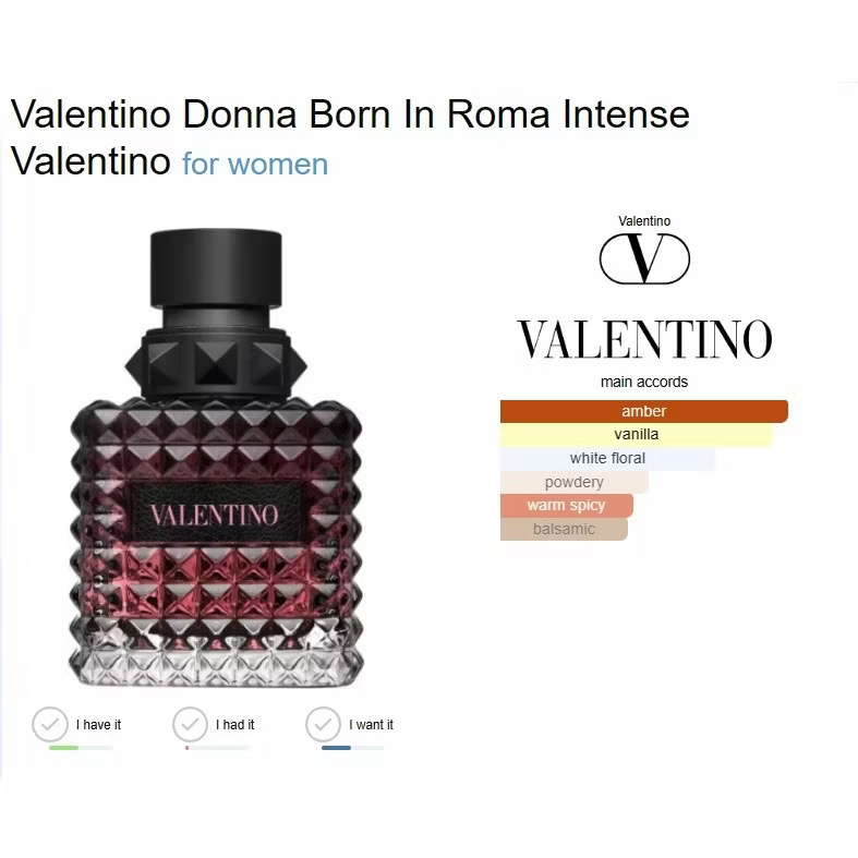 Authentic Valentino Donna Born in Roma Intense 100ml EDP | Women's Best ...