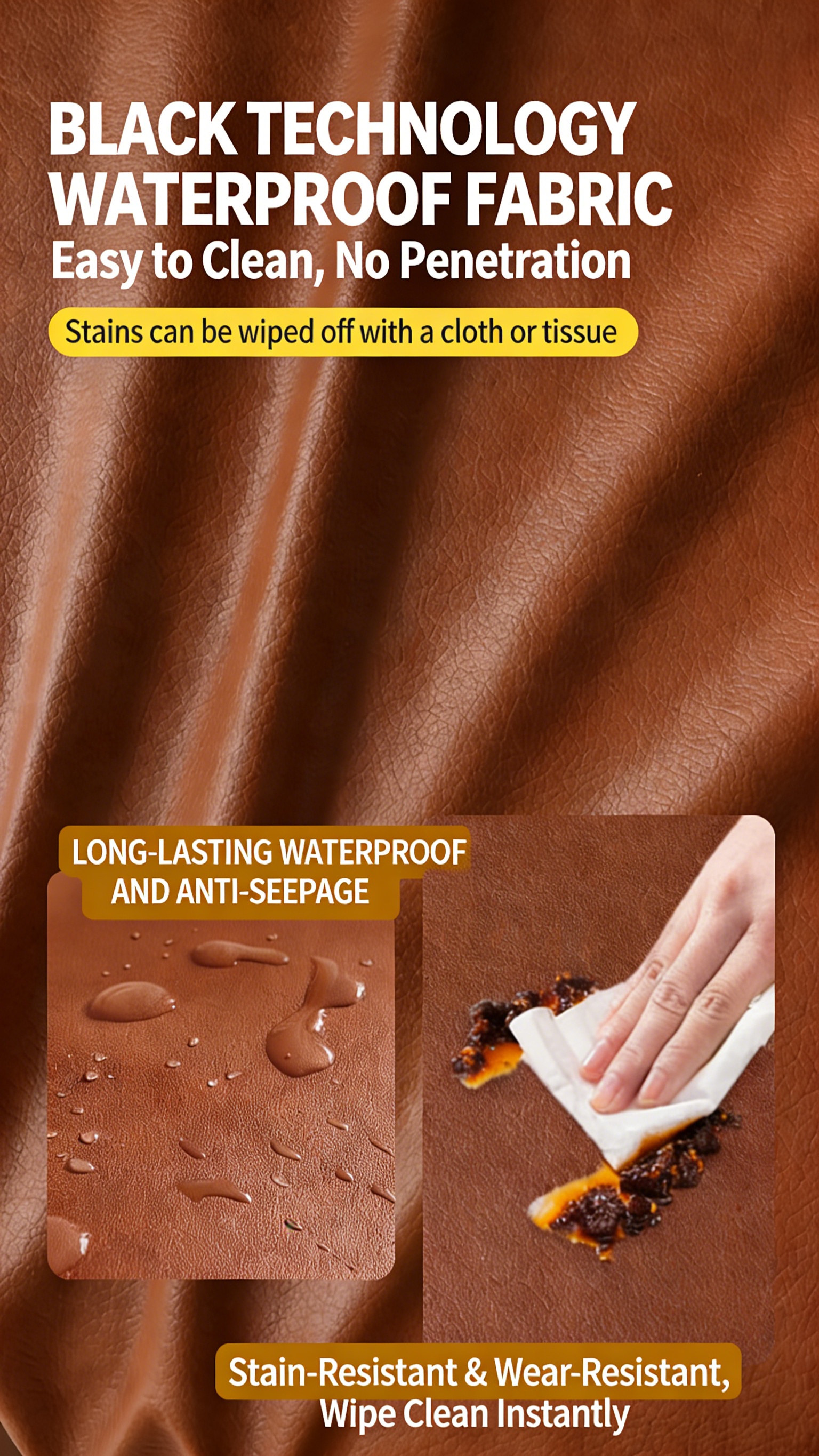 Leather Sheepskin Sofa Cover: One-Piece, Cat-Proof, Non-Shedding ...