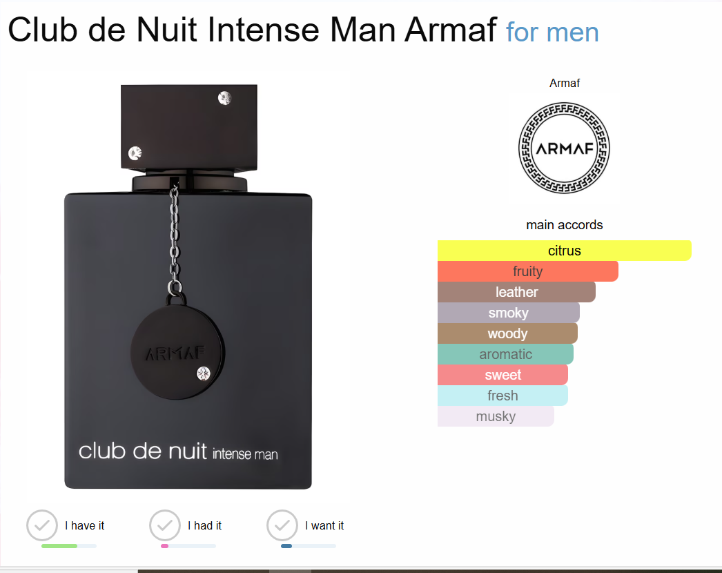 Club de Nuit Intense Man Armaf for men 105ML Men Long-lasting Fragrance ...