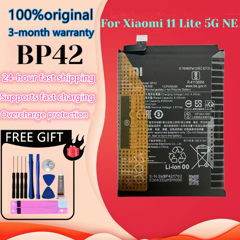 Original BP42 battery 4250mAh For Xiaomi 11 Lite 5G NE battery +too ...