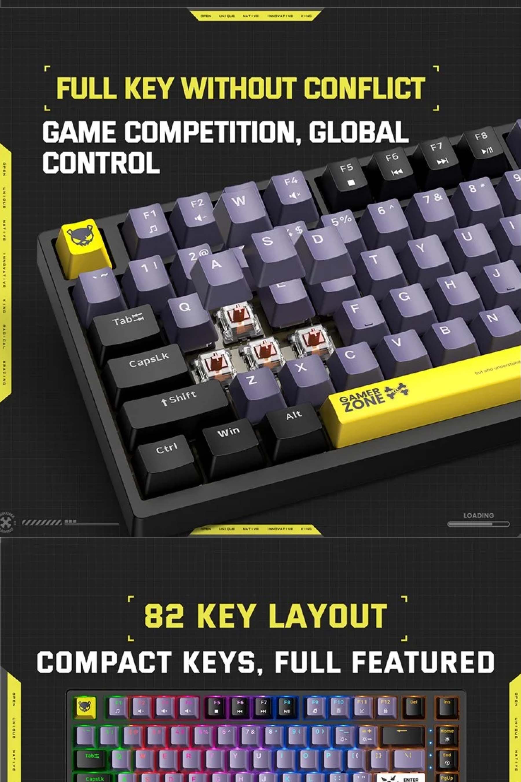 Onikuma MT706 Tri-Mode RGB 81 Keys Mechanical Keyboard | Shopee Philippines