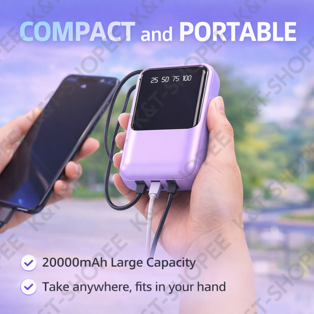 KC58 POWER BANK 20000mAh 20W Fast Charging Powerbank with LED Digital ...