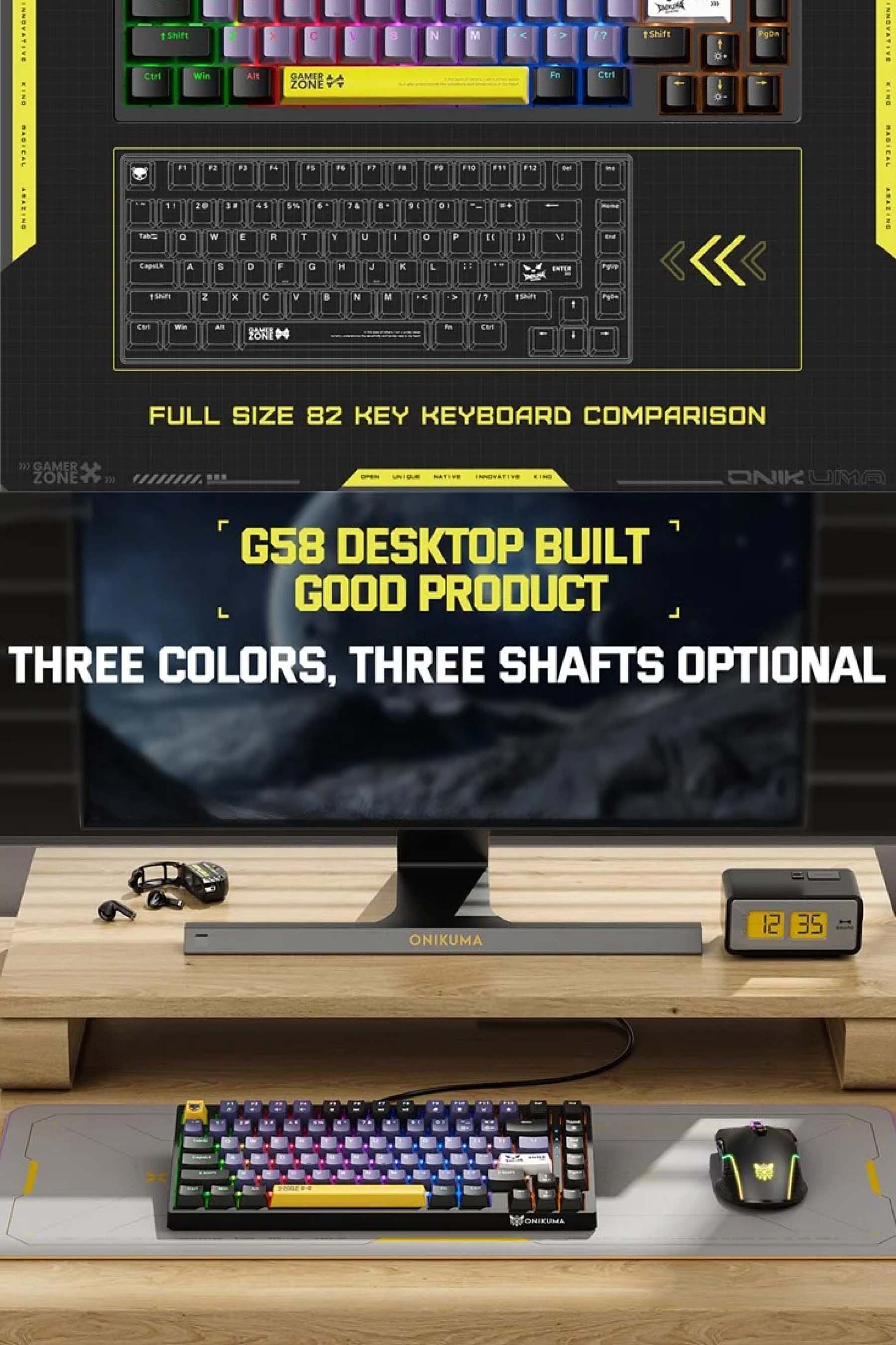 Onikuma MT706 Tri-Mode RGB 81 Keys Mechanical Keyboard | Shopee Philippines