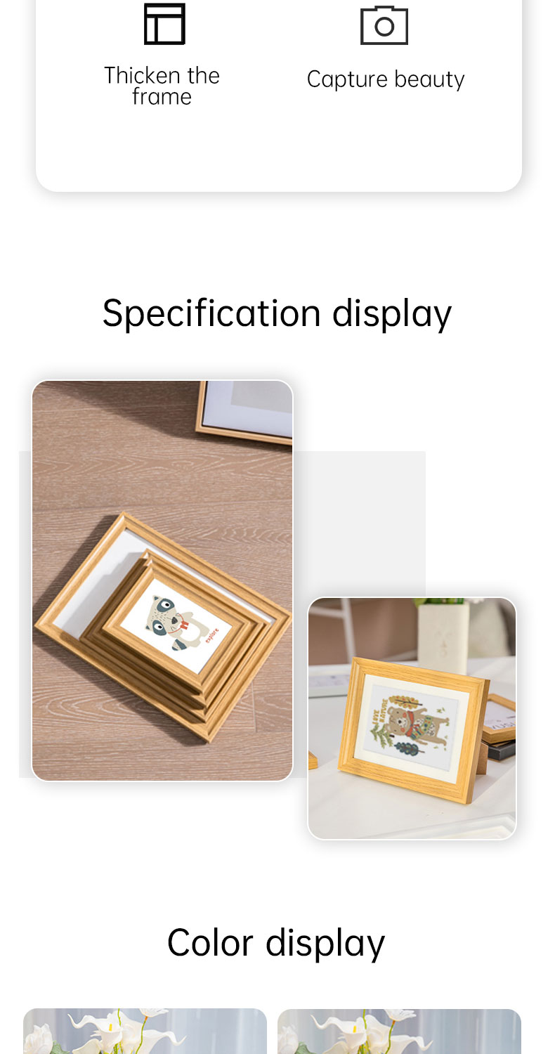 Deli&Vusign Picture Frame A4/6R/5R/4R Home Decor Wooden Picture Frame ...