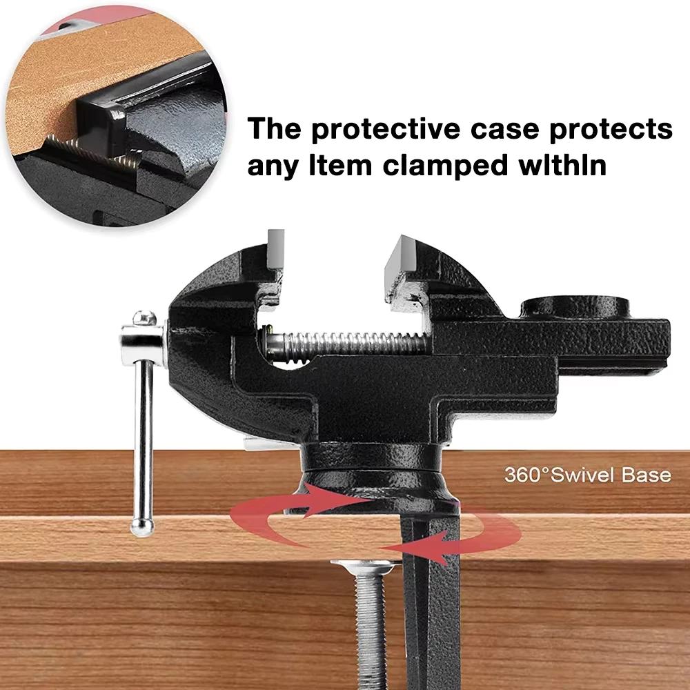 Heavy Duty Table Bench Vise 360 degree Rotary Base 50-80MM Strong ...