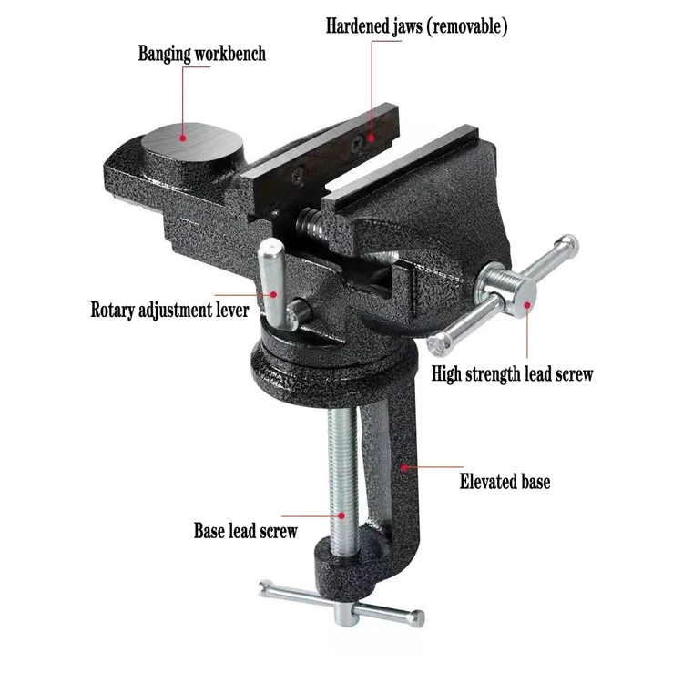 Heavy Duty Table Bench Vise 360 degree Rotary Base 50-80MM Strong ...