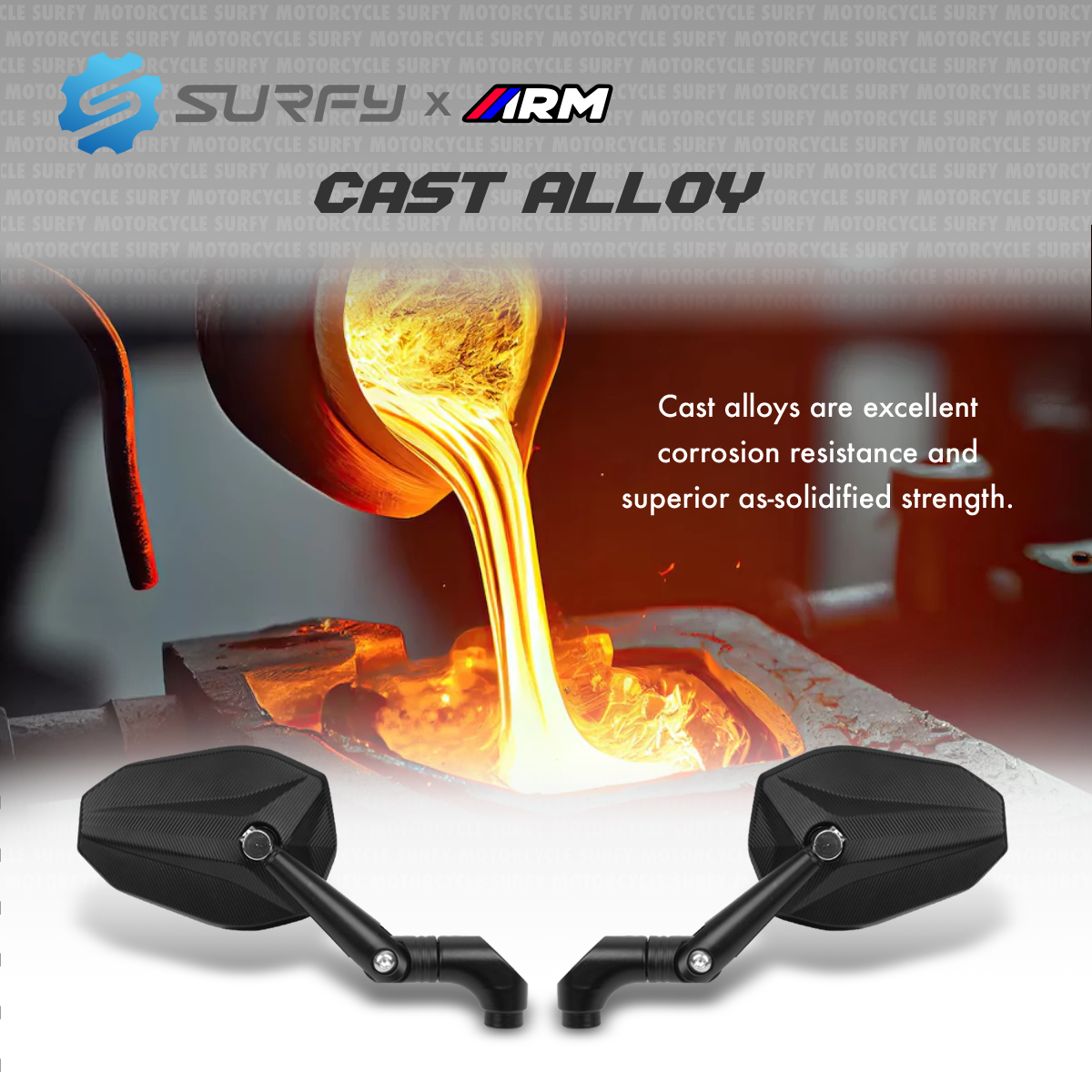 ARM Nighthawk Side Mirror Fully Adjustable HD Clear Lens Universal ...