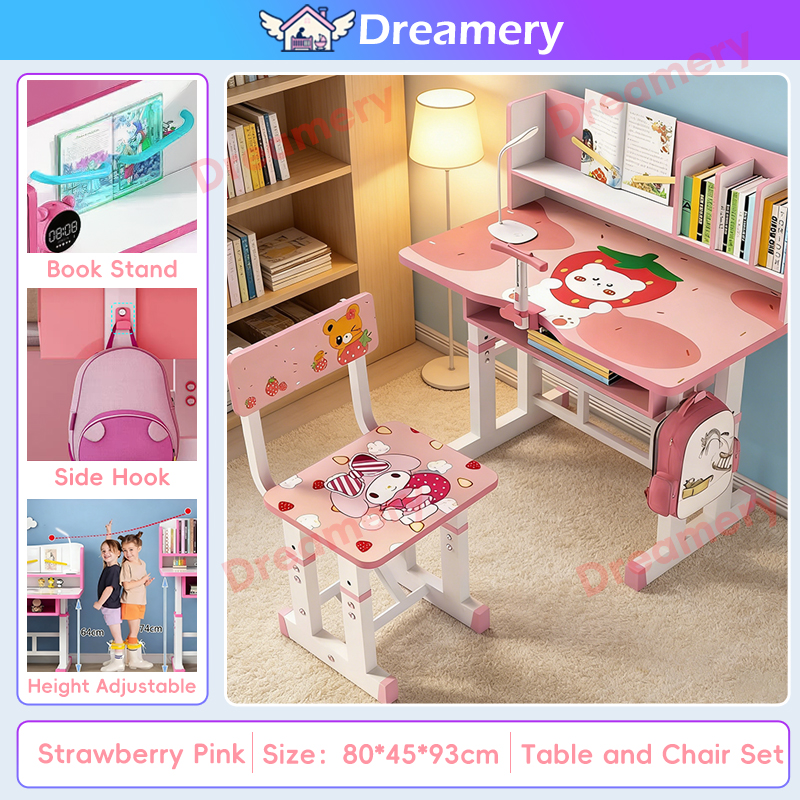 Study Table For Kids Adjustable Height With Chair and Reading Stand ...