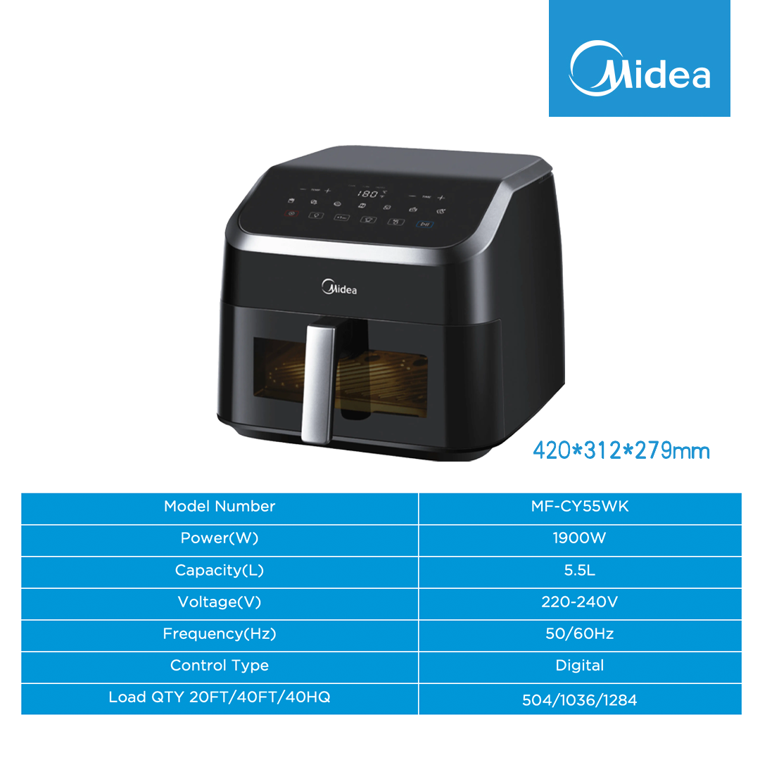 Midea 5.5L Digital Air Fryer Express Fry Series with Heat Express ...