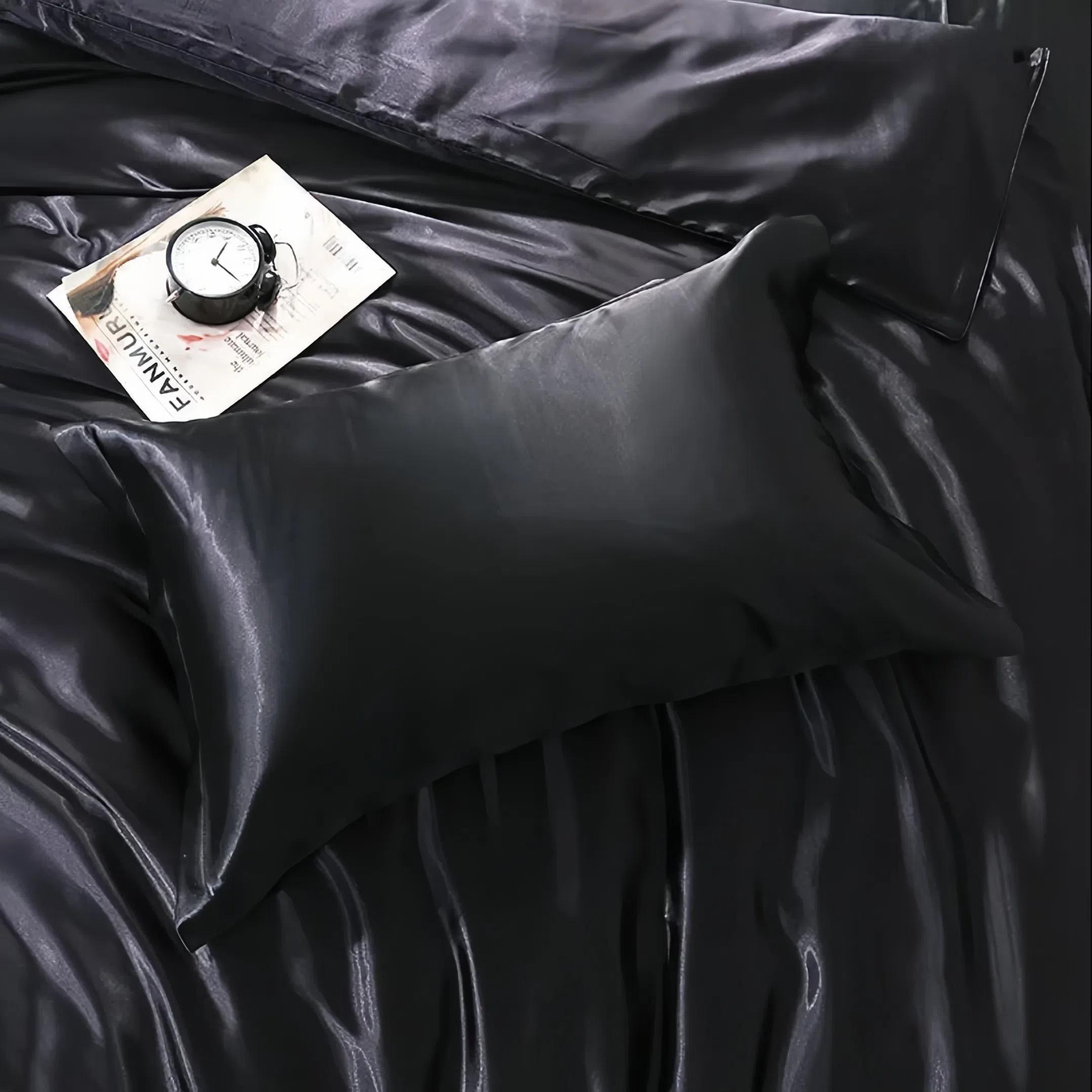 2pcs Satin Silk and Cotton Patterned Pillow Cases - 18X28 inch Cover ...