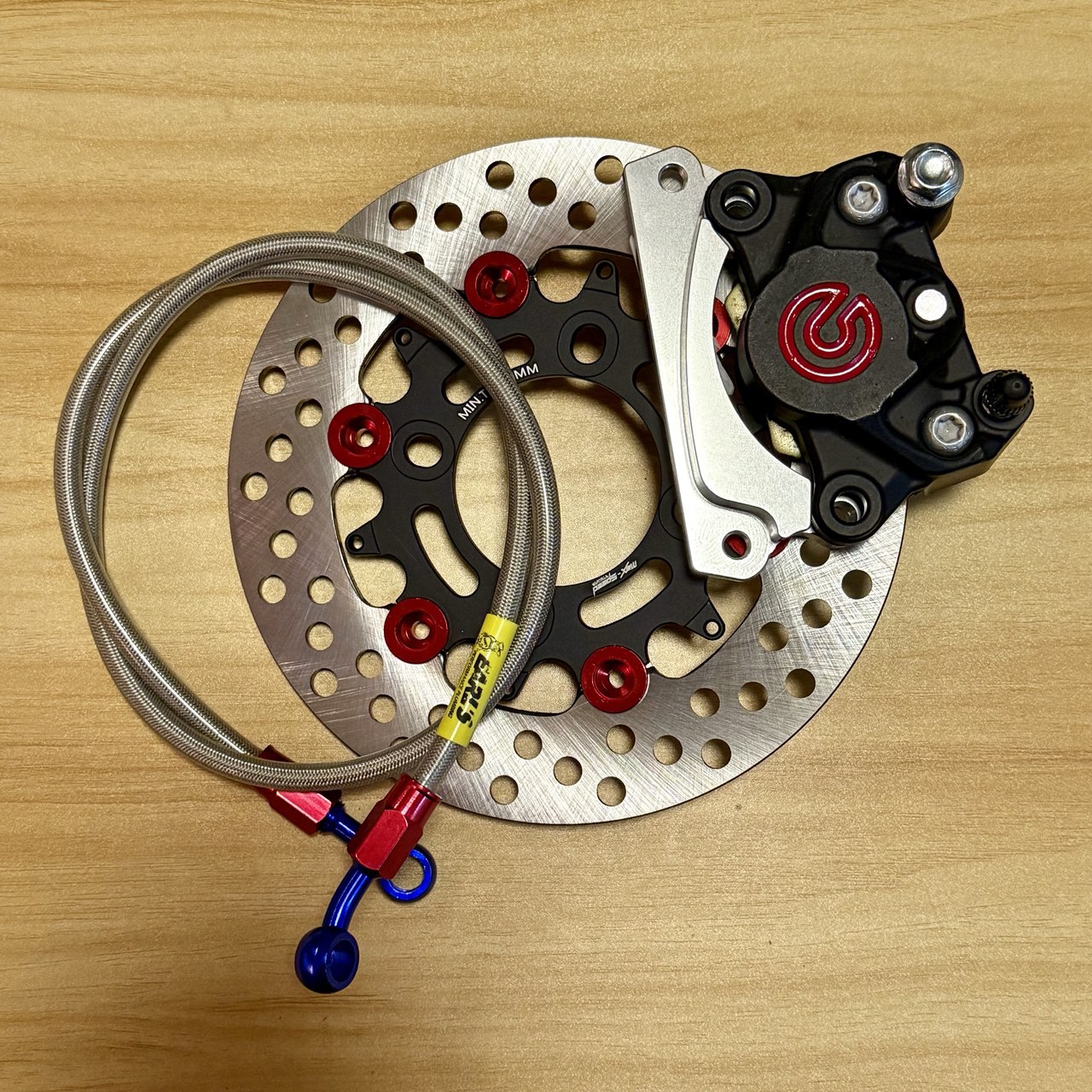 HONDA BEAT/CLICK 2POT CALIPER+EARLS HOSE+220MM BRACKET+4HOLES FLOATING ...