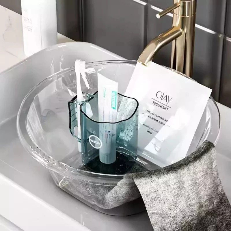 Transparent Plastic Bucket with Lid Water Dipper Wash Basin Heavy Duty ...