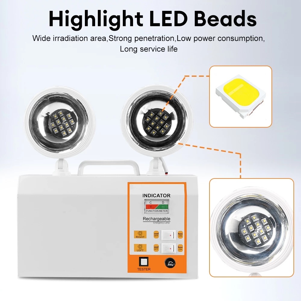 Flare Emergency Light Rechargeable 240V Double Head lighting Wall light ...
